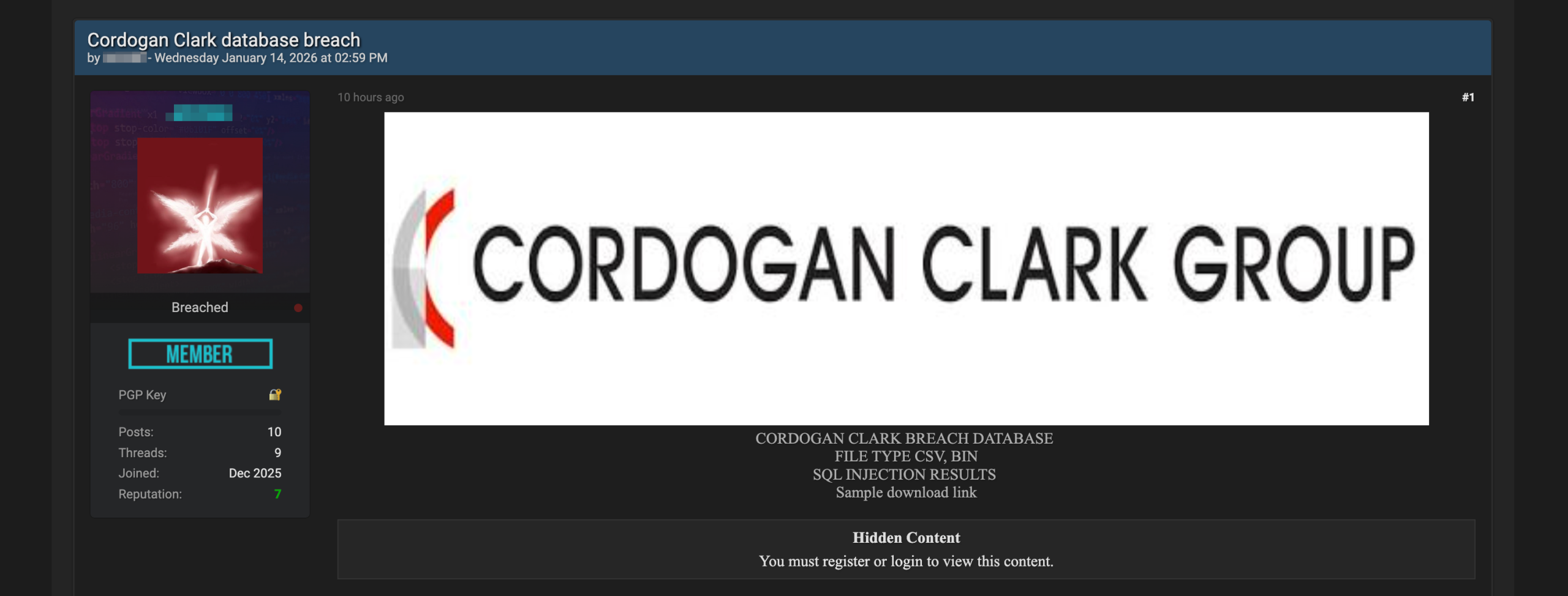 Alleged Cordogan Clark Group Data Breach Claims Database Exposure ...